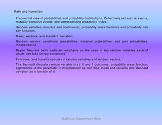 Statistics Assignment Help | PPT