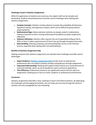 Statistics Assignment Help: A Roadmap to Success | PDF
