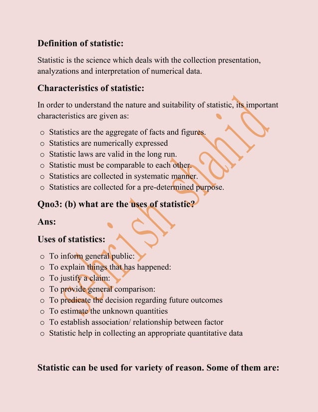 intro to statistics | DOCX | Science