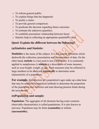 intro to statistics | DOCX