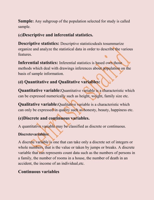 intro to statistics | DOCX | Science