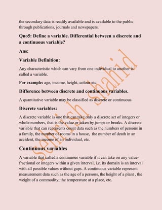 intro to statistics | DOCX