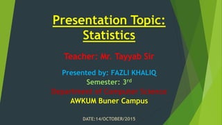 Introduction to Statistics presentation | PPSX