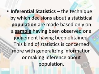 Statistics Introduction | PPTX | Science