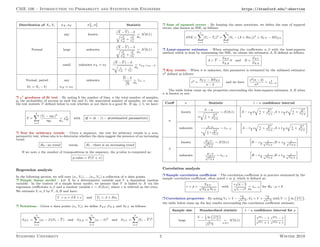 Elementary Statistics Formula Sheet