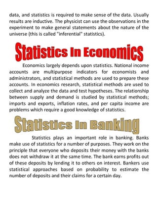 Statistics in different fields of life | DOCX | Business Banking ...
