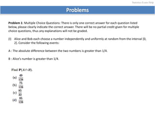 Statistics Exam Help | PPTX