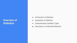 Statistics for data science | PPTX | Science