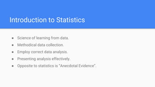 Statistics for data science | PPTX | Science