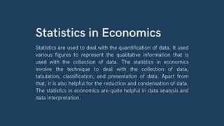 Statistics for economics its benefits and limitations | PPTX