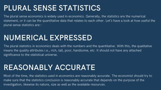 Statistics for economics its benefits and limitations | PPTX
