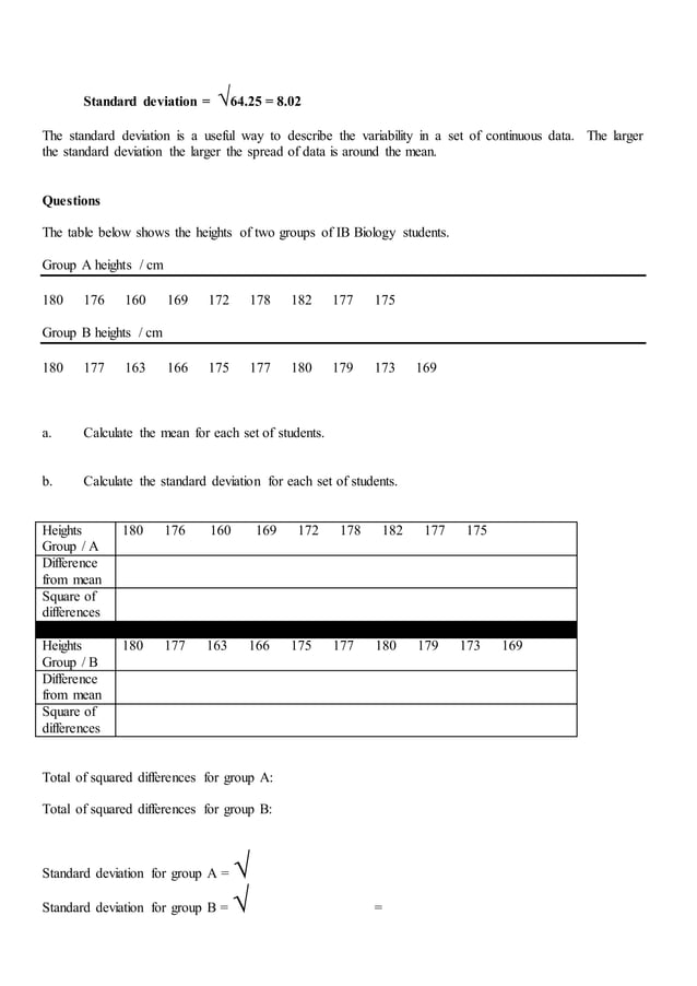 Statistics for ess | DOCX