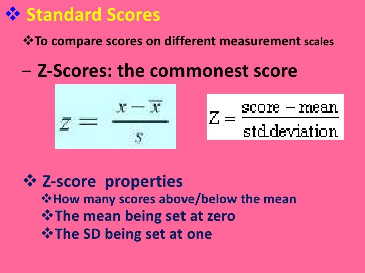 Statistics for interpreting test scores