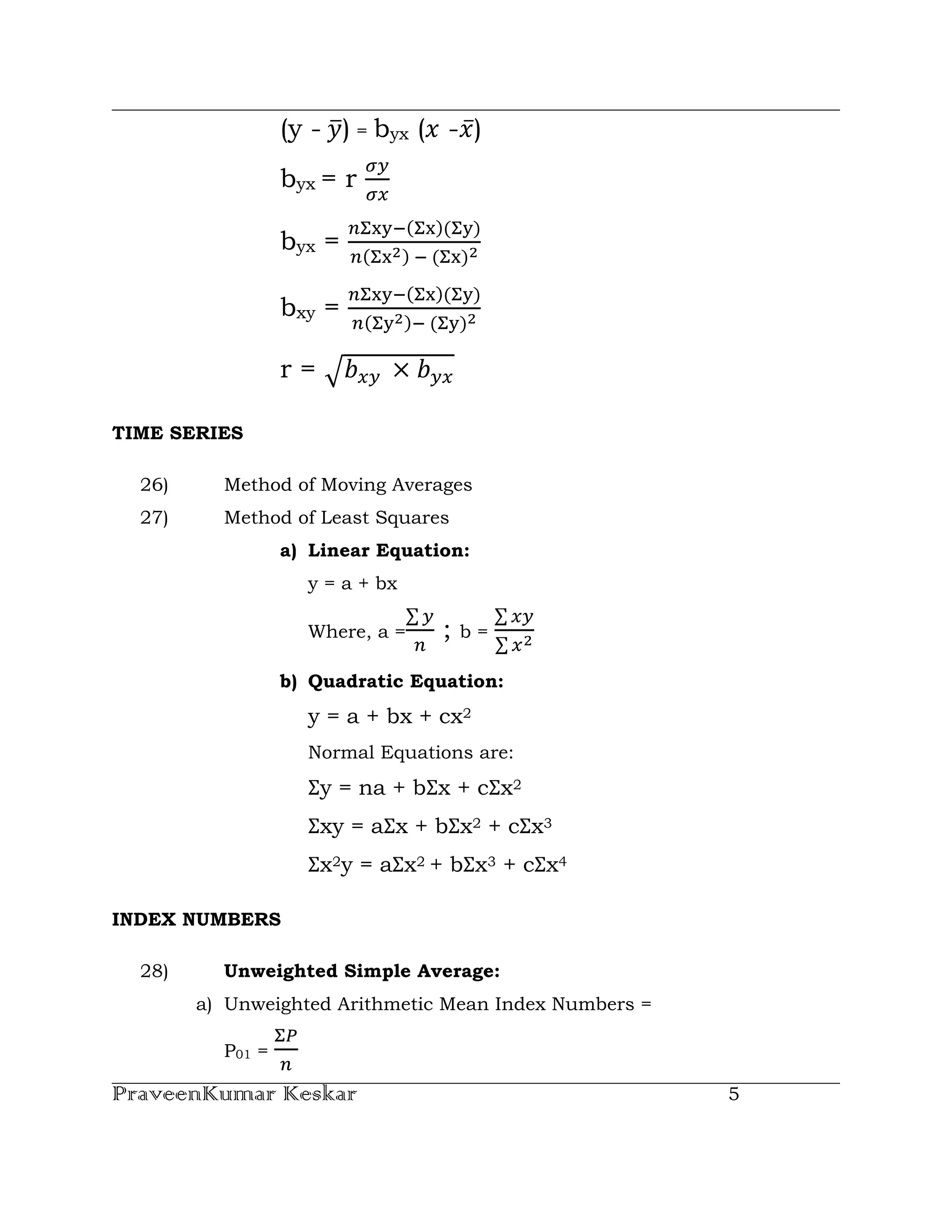 Statistics formulae | PDF