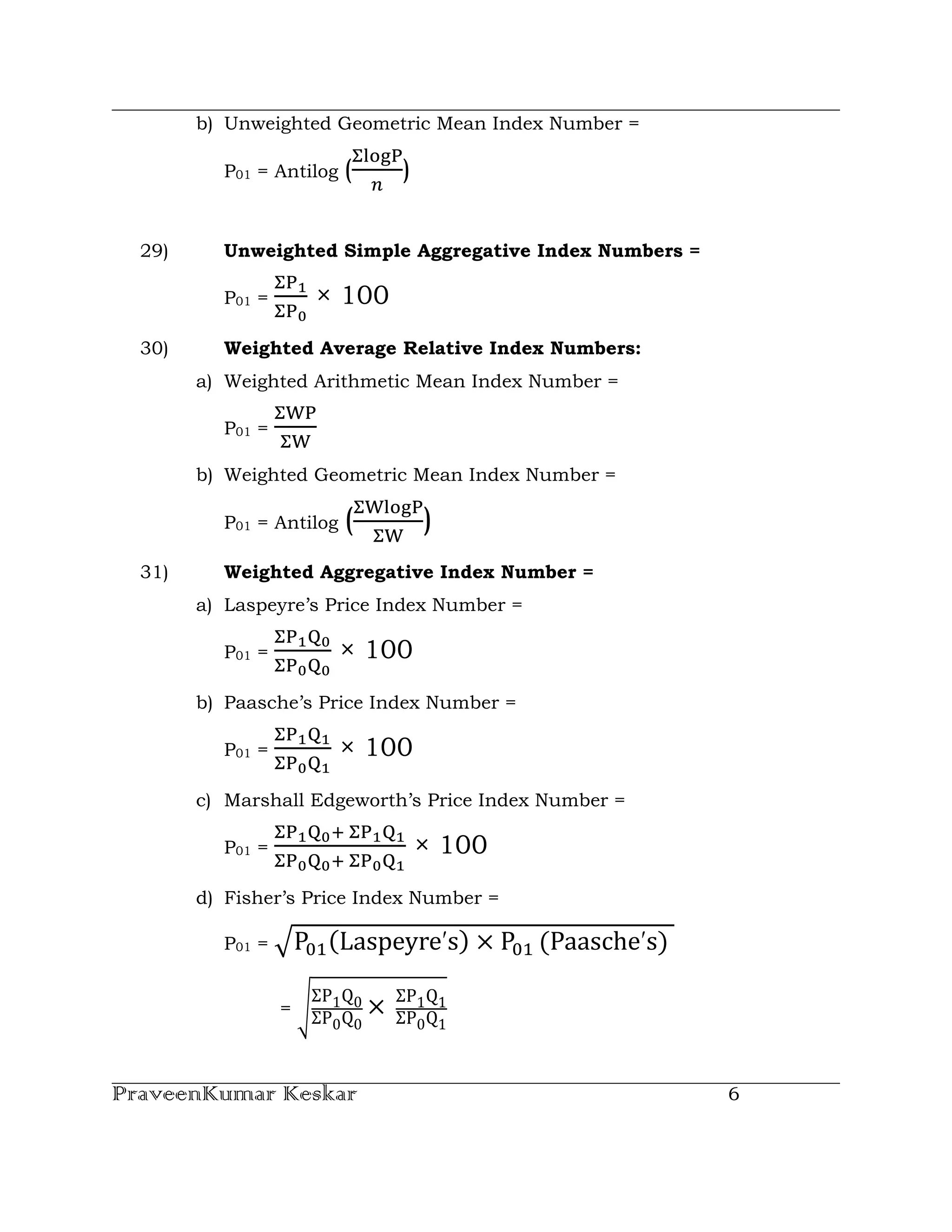 Statistics formulae | PDF