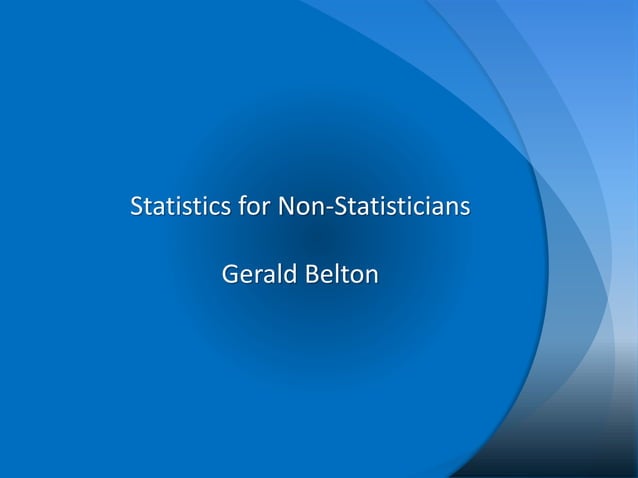Statistics for non statisticians | PPT