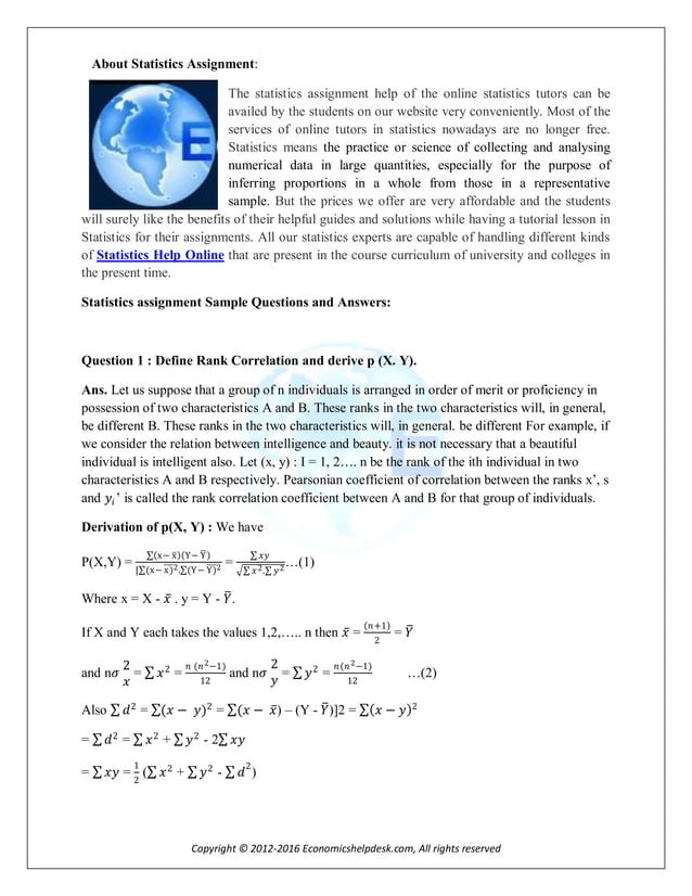 Statistics help online | PDF