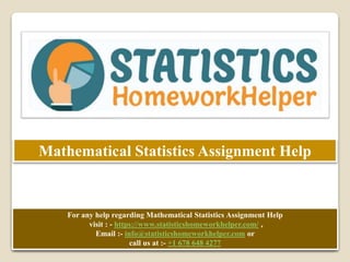 Mathematical Statistics Assignment Help | PPT