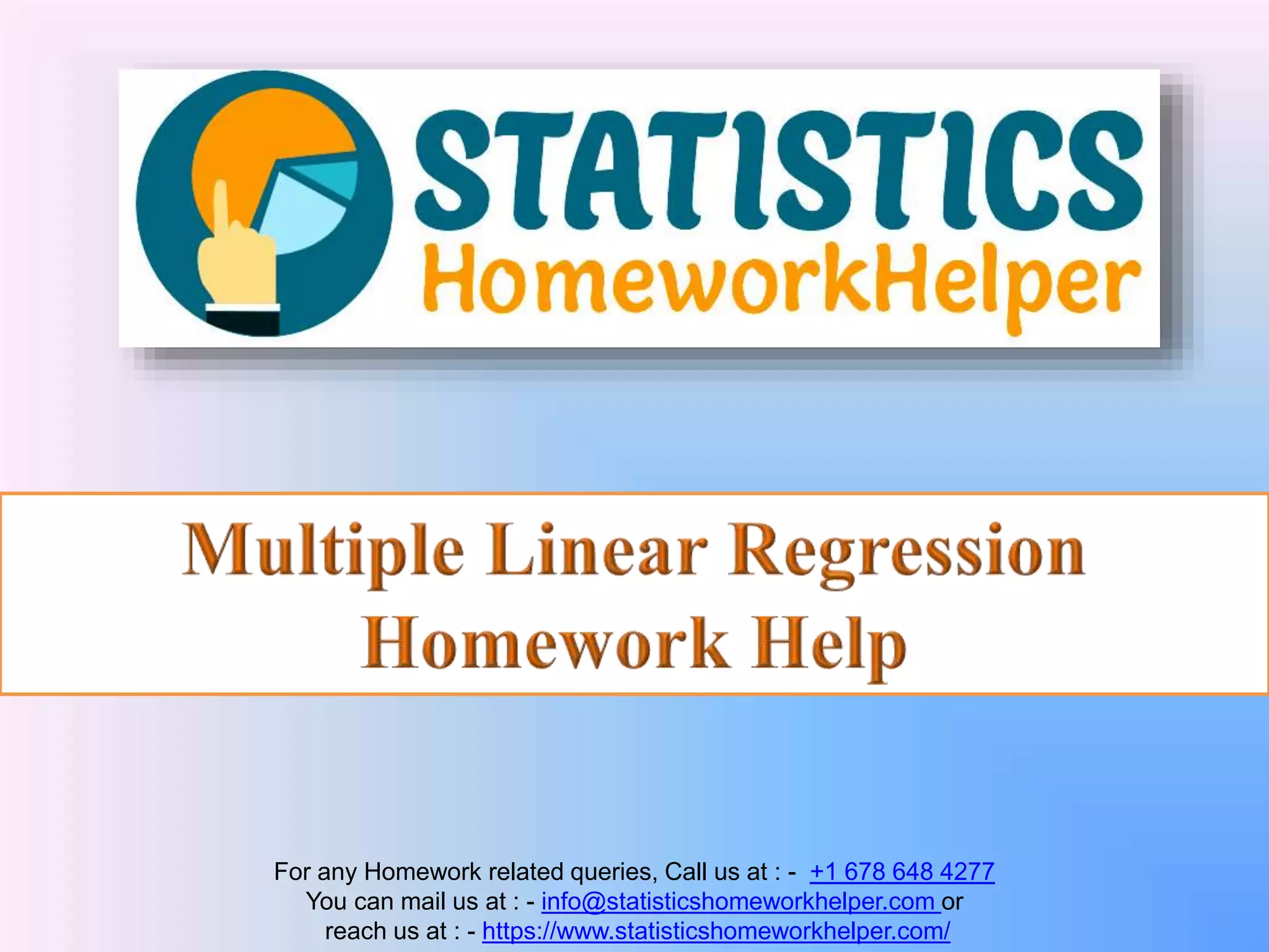 Multiple Linear Regression Homework Help Ppt
