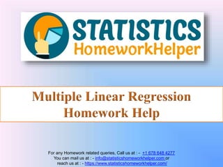 Multiple Linear Regression Homework Help | PPT