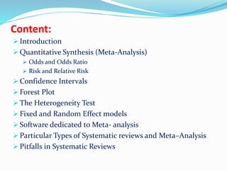 Statistics in meta analysis | PPTX