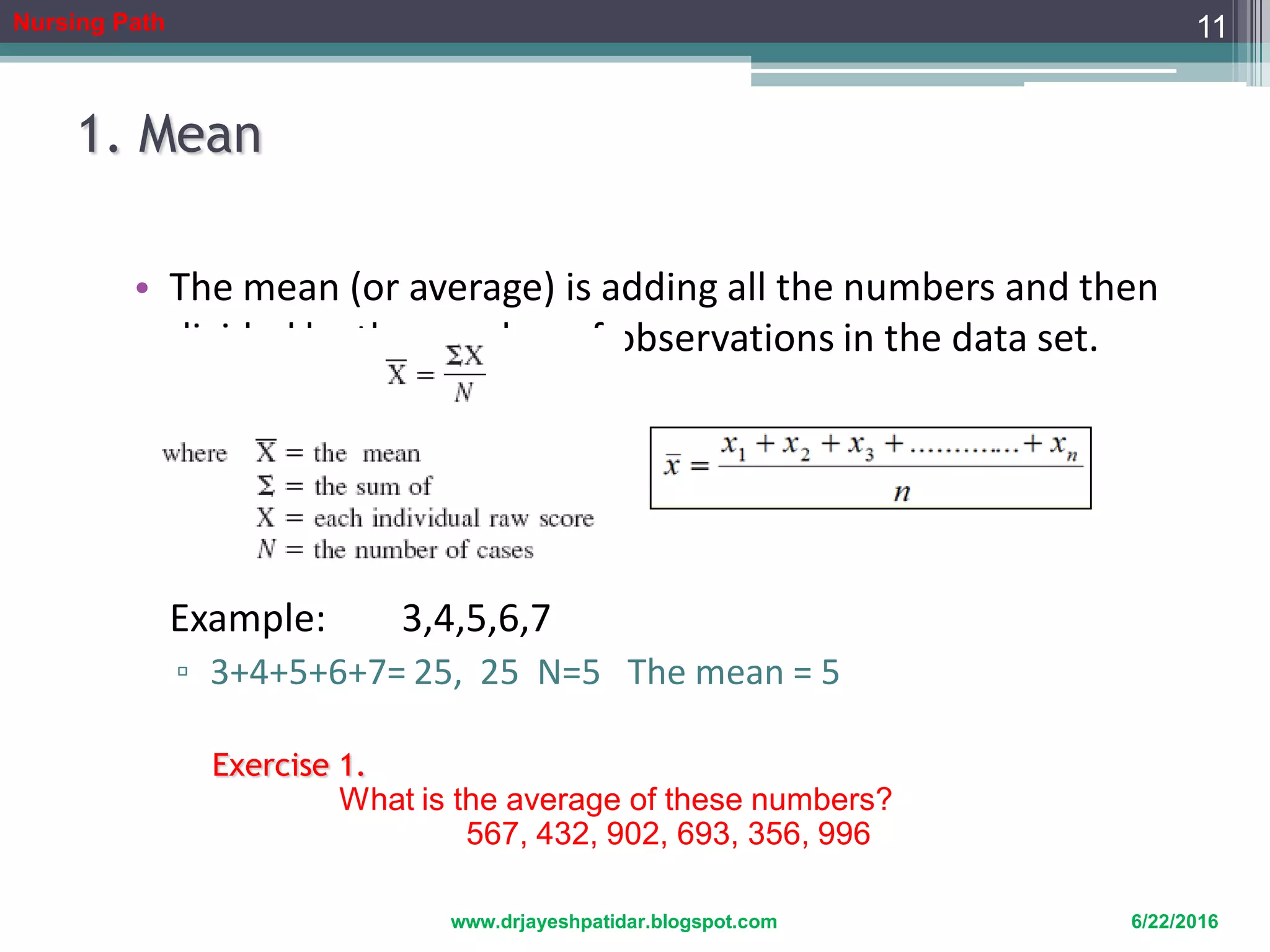 Statistics in nursing research | PDF