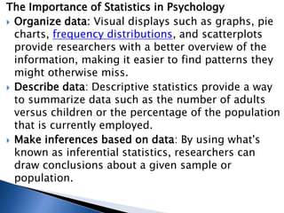 Importance and function of Statistics in psychology. | PPTX