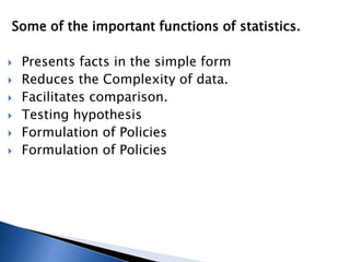 Importance and function of Statistics in psychology. | PPT