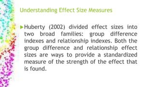 STATISTICS : Changing the way we do: Hypothesis testing, effect size ...