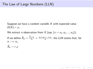Applications to Central Limit Theorem and Law of Large Numbers | PDF