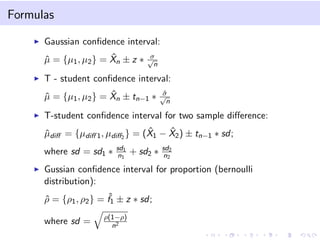 Point Estimate, Confidence Interval, Hypotesis tests | PPT