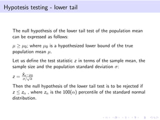 Point Estimate, Confidence Interval, Hypotesis tests | PDF