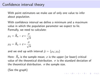 Point Estimate, Confidence Interval, Hypotesis tests | PPT