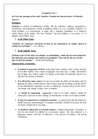 SMU DRIVE SPRING 2017 MBA 103- Statistics for Management solved free assignment | DOCX