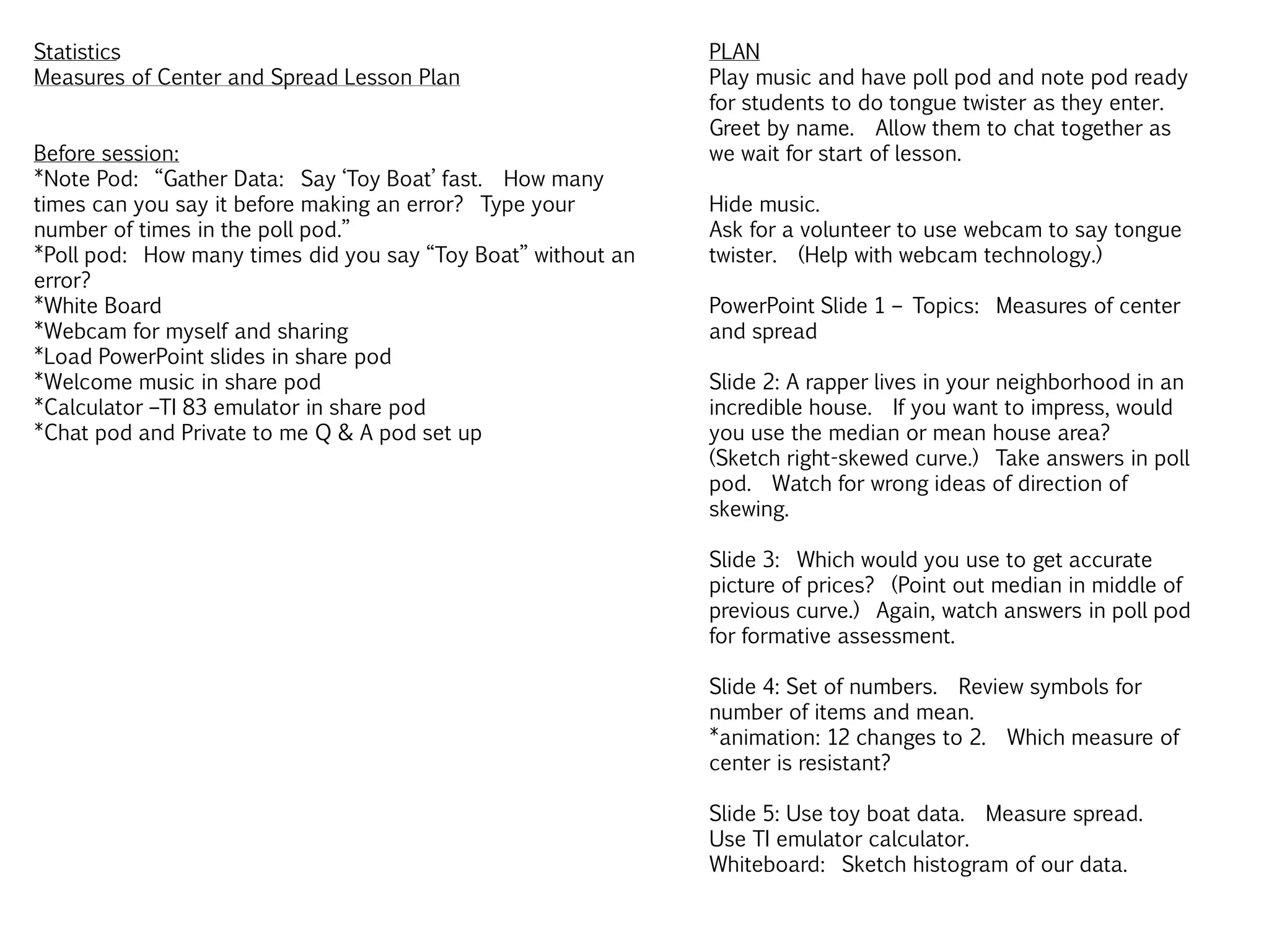 Statistics measures of center and spread | PPTX