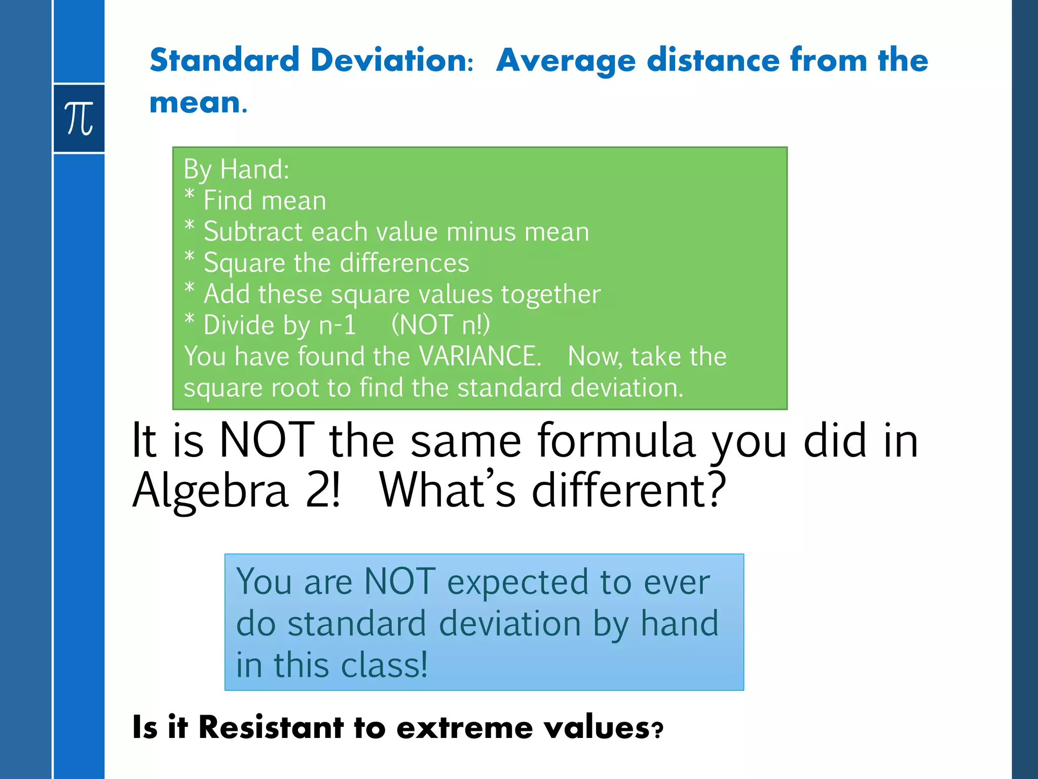 Statistics measures of center and spread | PPTX