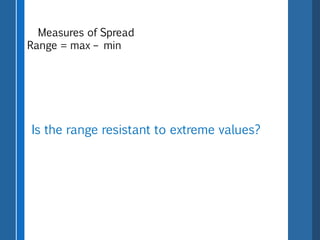 Statistics measures of center and spread | PPTX