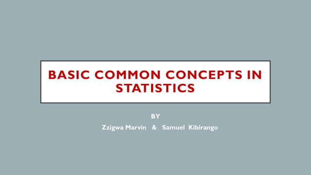 Statistics of engineer’s with basic concepts in statistics | PPT