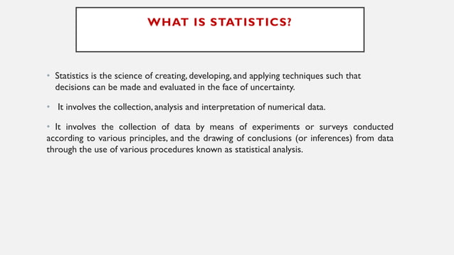 Statistics of engineer’s with basic concepts in statistics | PPT