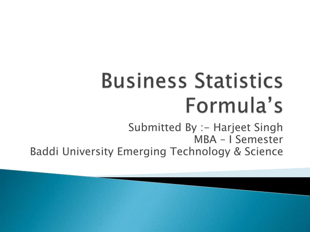 Statistics Formulas ppt | PPTX