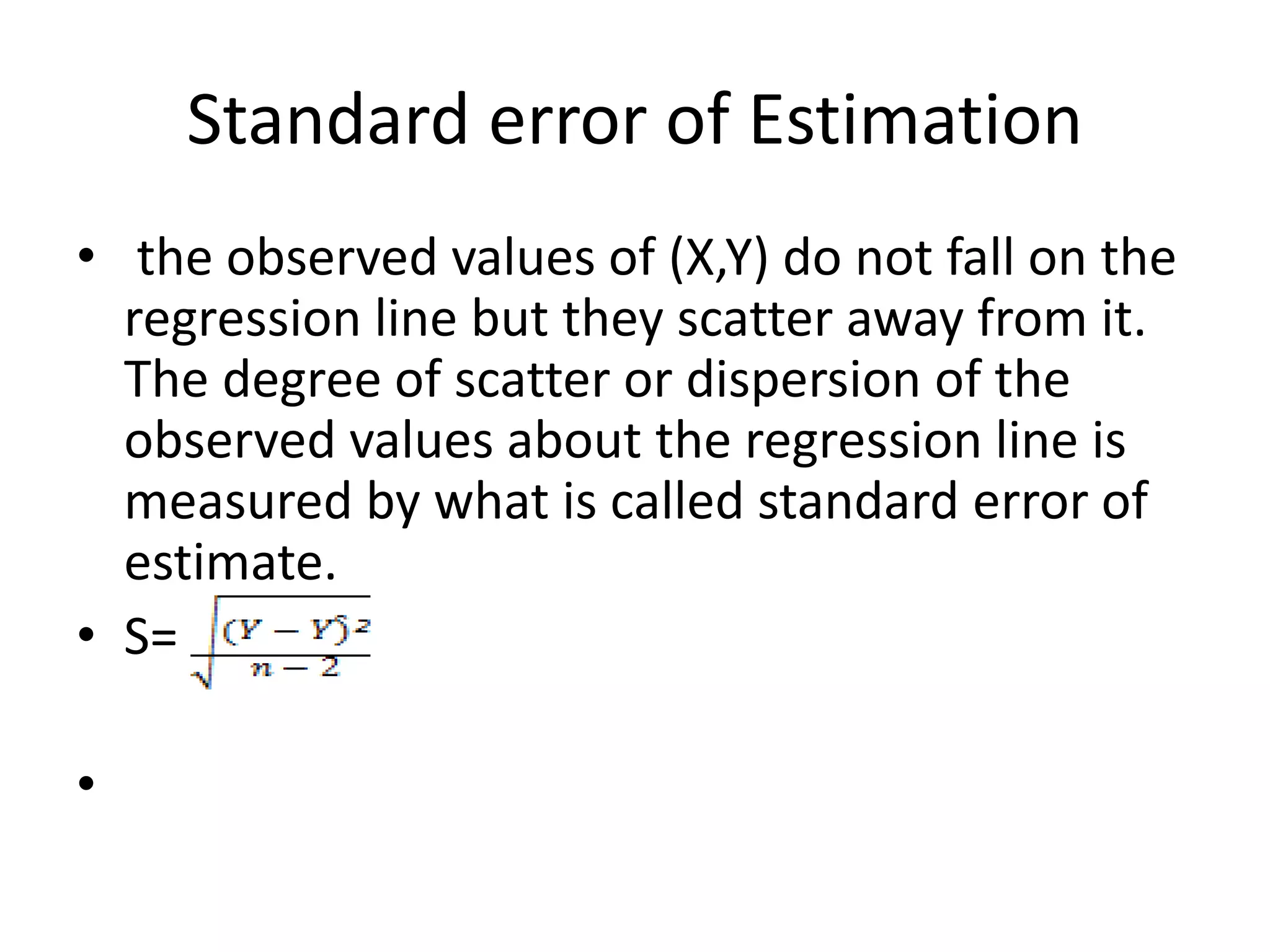 Principle Of Least Square Its Properties Regression Line And Standard Error Of Estimate Pptx