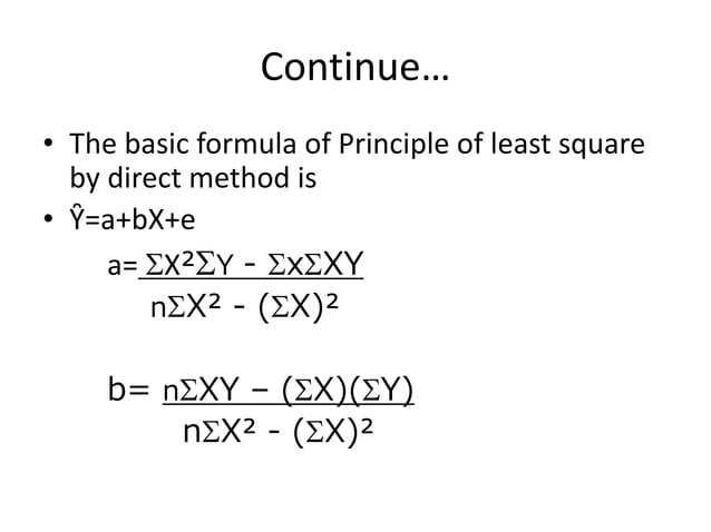 Principle Of Least Square Its Properties Regression Line And Standard Error Of Estimate Pptx
