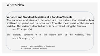 STATISTICS & PROBABILITY-calculating the variance and standard ...