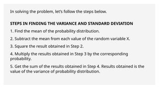 STATISTICS & PROBABILITY-calculating the variance and standard ...