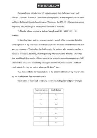 Statistics project | PDF | Television | Entertainment