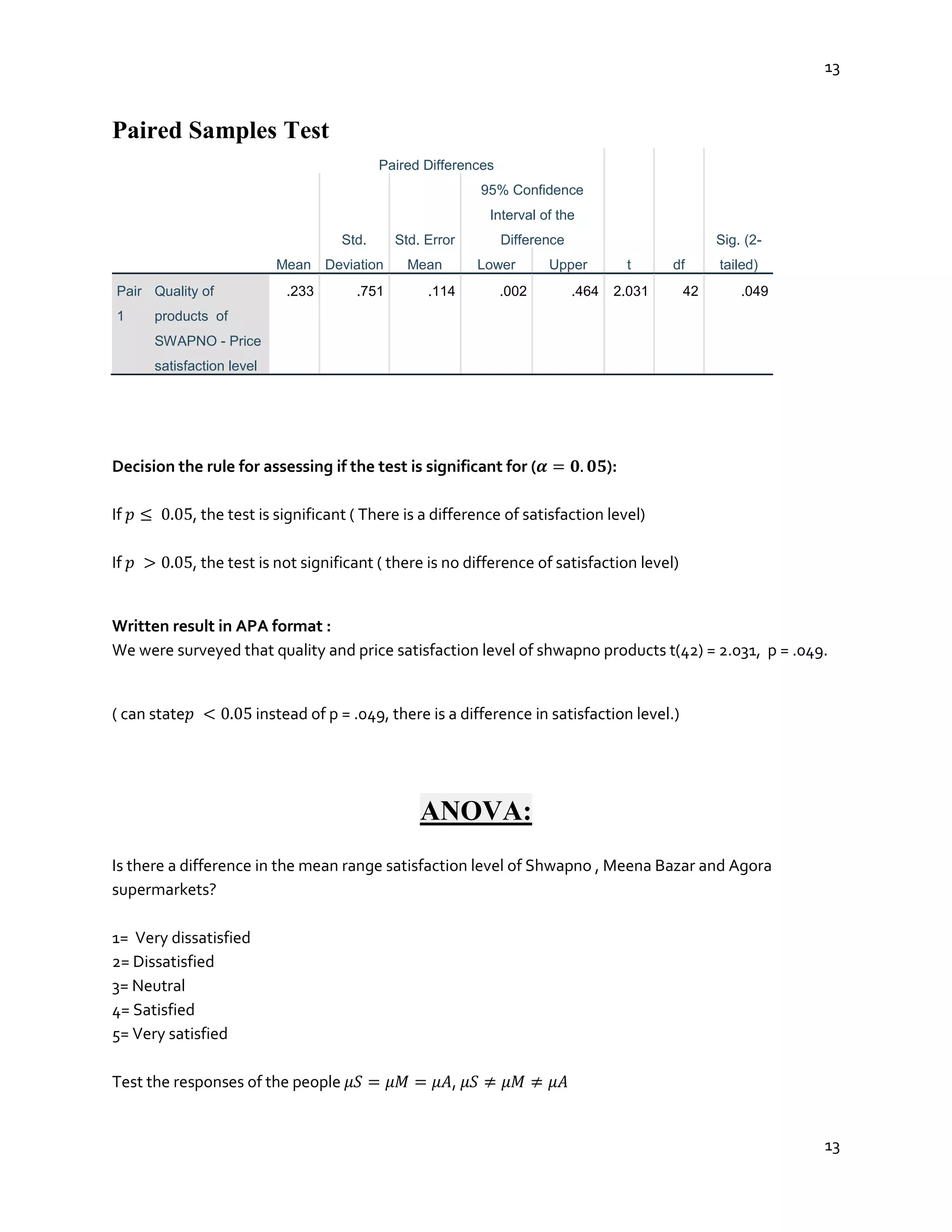 comprehensive study on customer satisfaction of swapno super shop | PDF