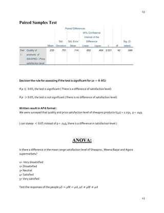 comprehensive study on customer satisfaction of swapno super shop | PDF