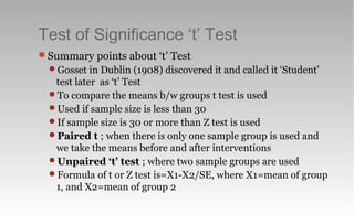 Statistics tests and Probablity | PPT