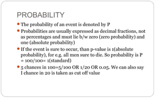 Statistics tests and Probablity | PPT