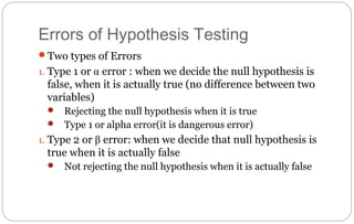 Statistics tests and Probablity | PPT